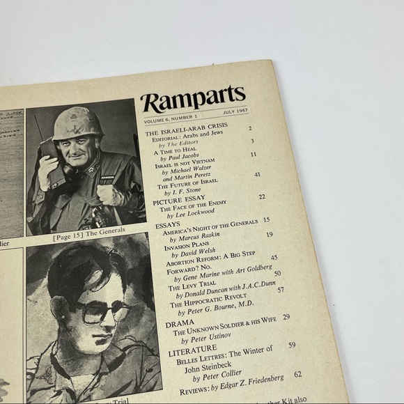 Ramparts | Other | Vintage Ramparts Magazine July 967 Israel History ...
